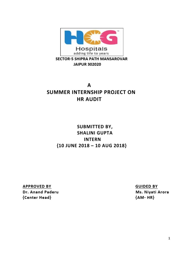 Internship Report HR AUDIT | PDF | Human Resources | Human Resource ...