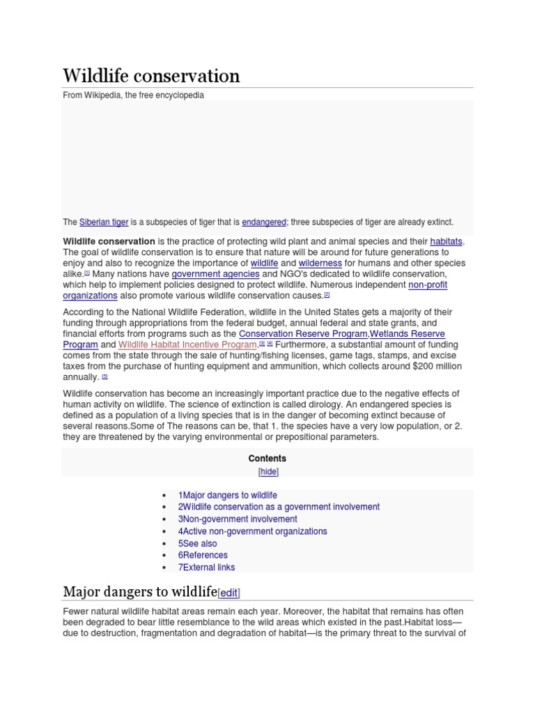 Wildlife Conservation Overview and Challenges | PDF | Environmental ...