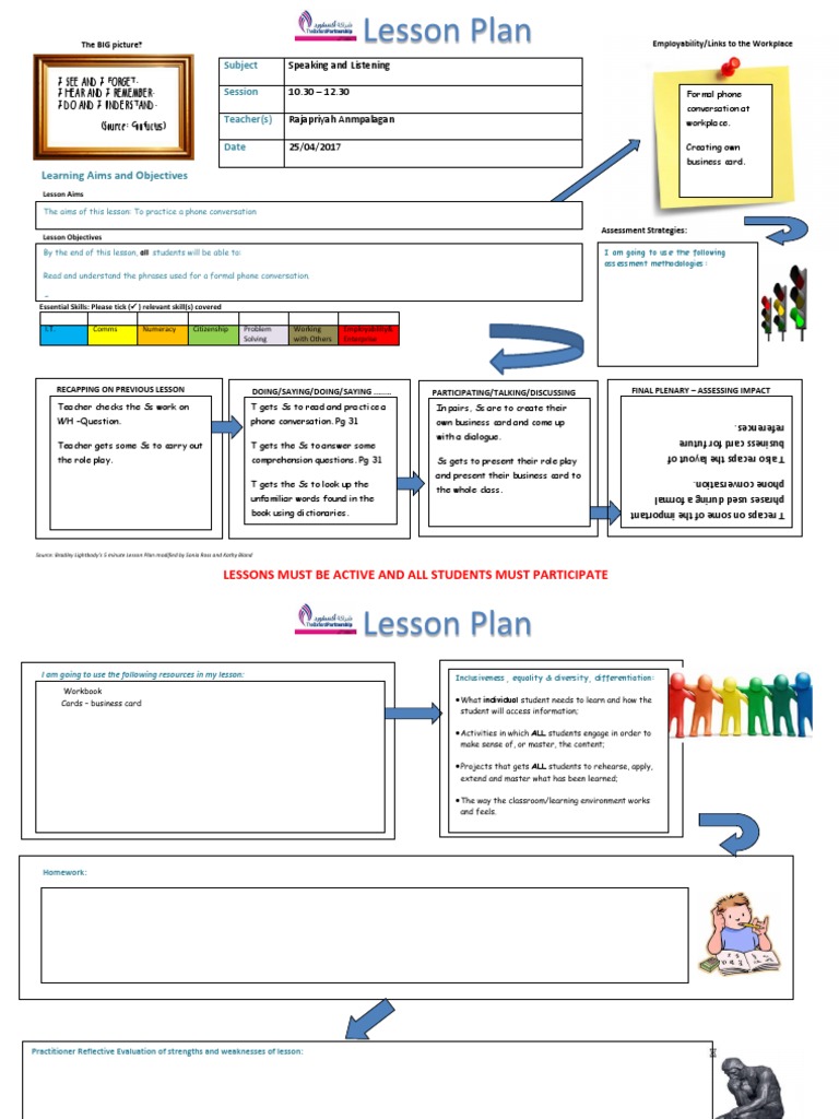 5-Minute Lesson Plan Template | PDF | Lesson Plan | Reading Comprehension