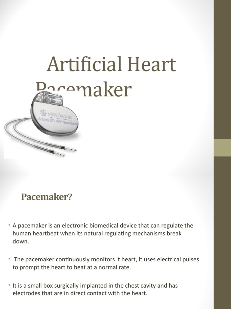 Artificial Heart Pacemaker | PDF | Artificial Cardiac Pacemaker | Heart ...
