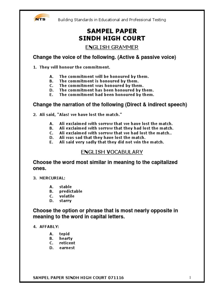 NTS Sample Paper | PDF