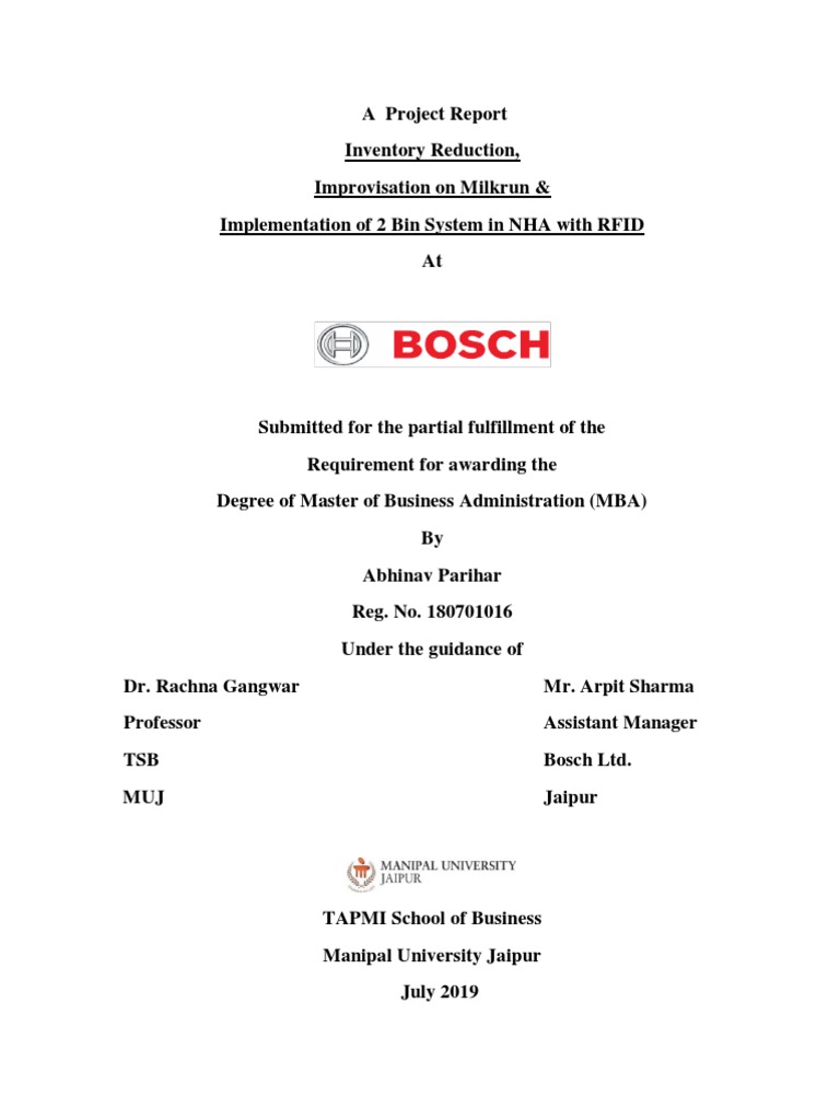 Milkrun Optimization and 2-Bin System at Bosch | PDF | Inventory | Supply Chain Management