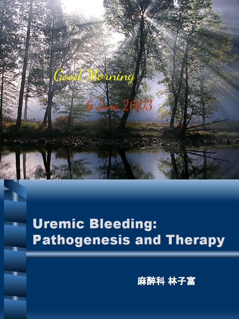Uremic Bleeding: Causes and Treatments | PDF | Bleeding | Coagulation