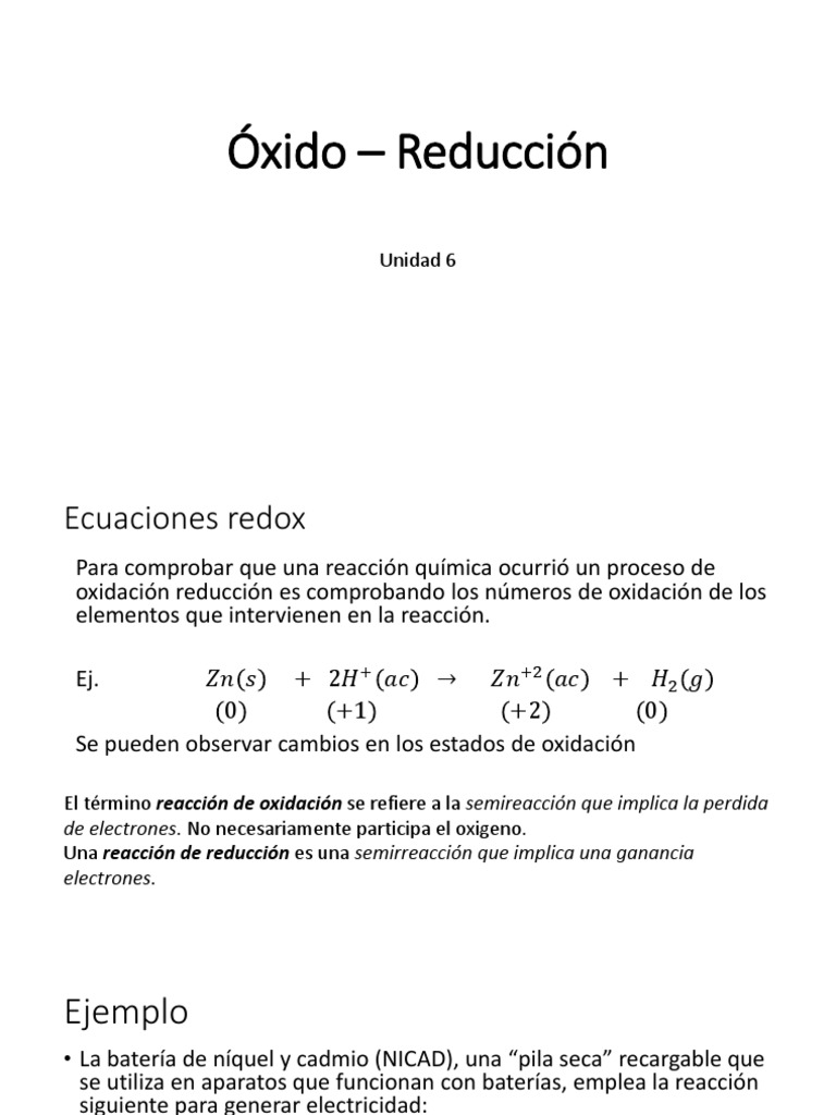 Óxido - Reducción | Descargar gratis PDF | Redox | Electrodo