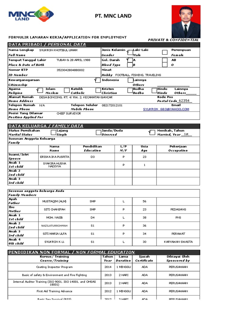 Form Application MNC Land Rev1 | PDF | Business