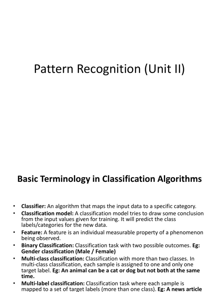 Pattern Recognition Pdf Statistical Classification Cybernetics