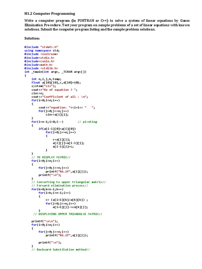 H1.2 Computer Programming: "Stdafx.h" | PDF