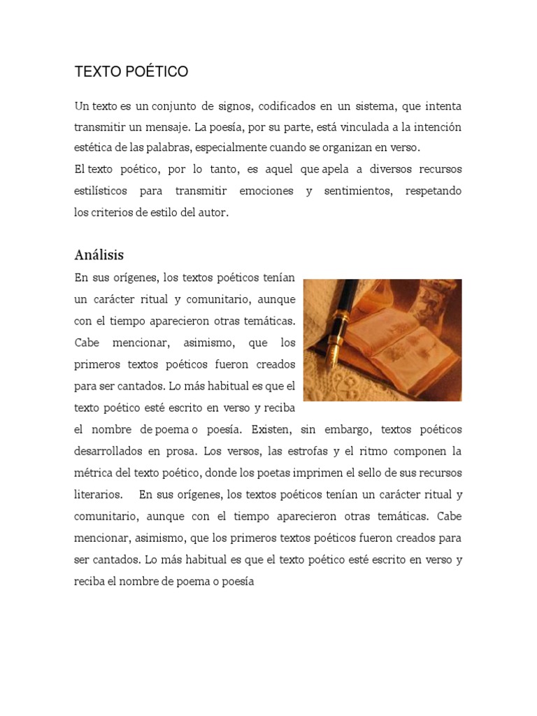 TEXTO POÉTICO | Poesía | Alfabeto | Prueba gratuita de 30 días | Scribd