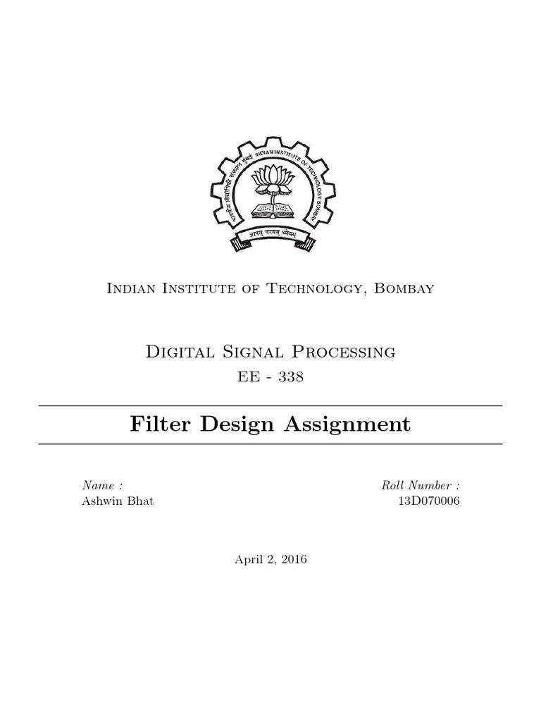 Filter Design Report | PDF | Low Pass Filter | Electronic Engineering