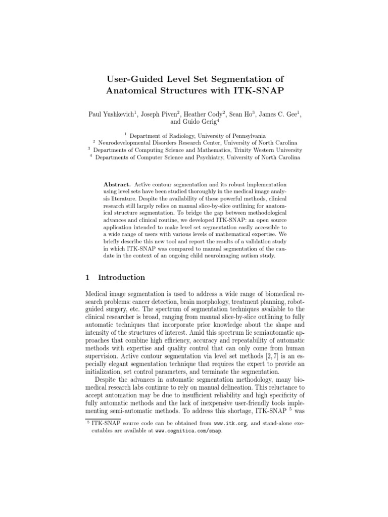 User-Guided Level Set Segmentation of Anatomical Structures With ITK ...