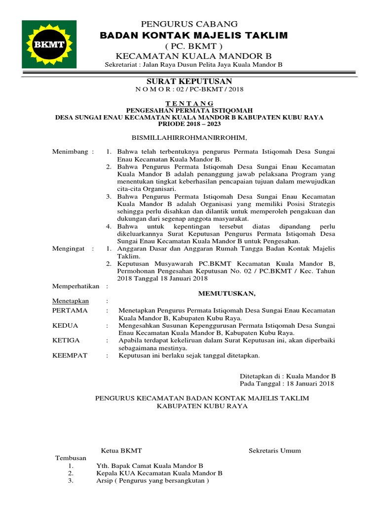 Surat Keputusan | PDF