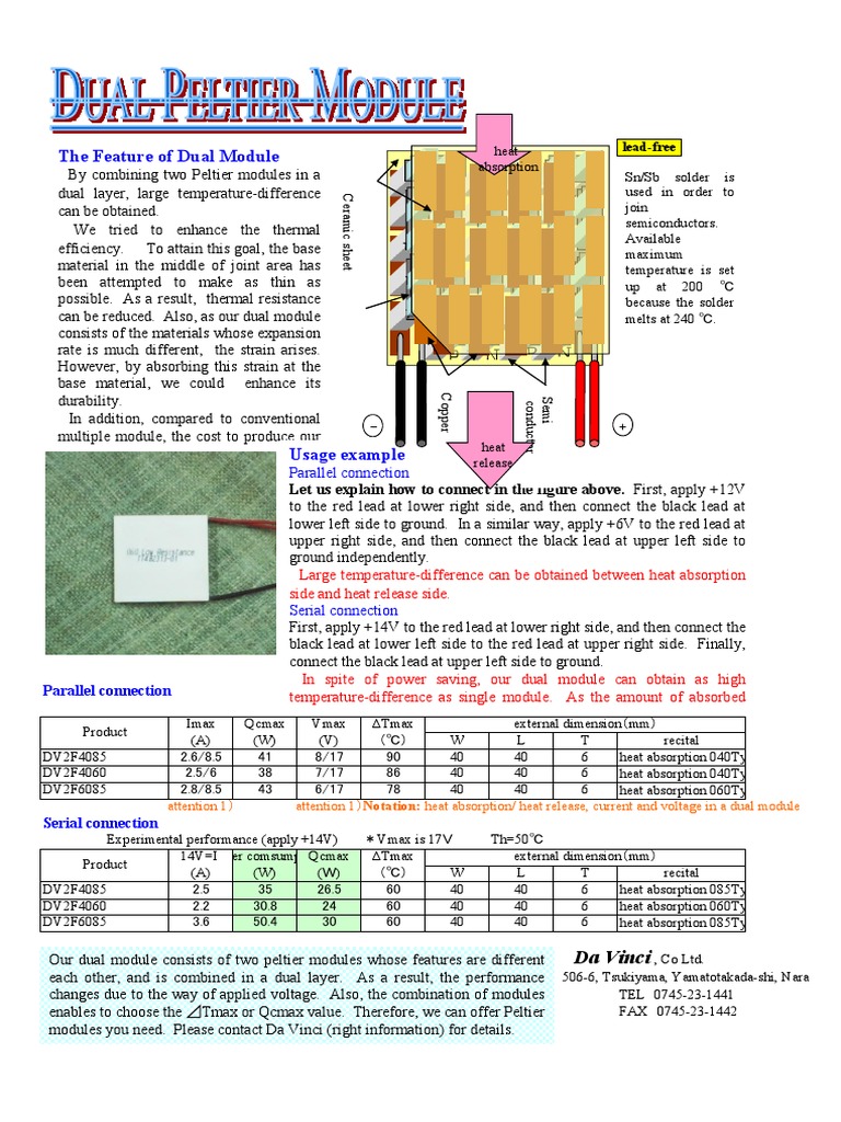 Double Layer Peltier Device | PDF | Semiconductors | Solder