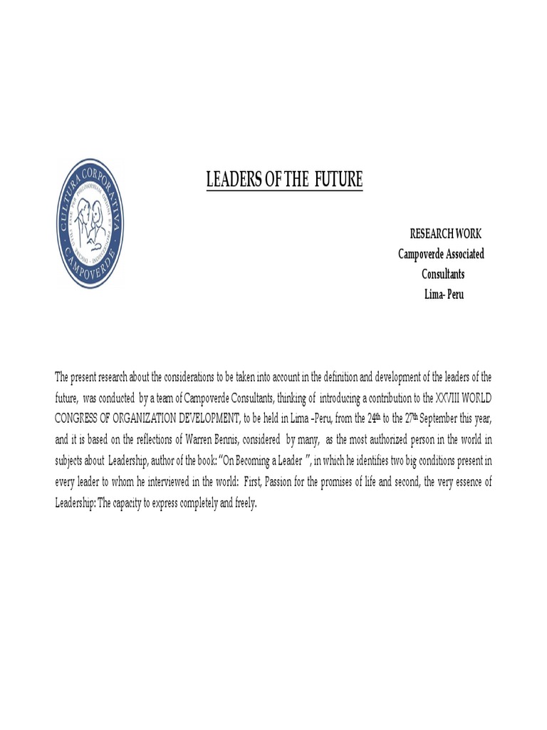 Warren Bennis Leadership | PDF | Goal | Leadership