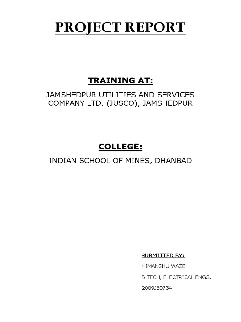 JUSCO - Project Report y | PDF | Electrical Substation | Transformer