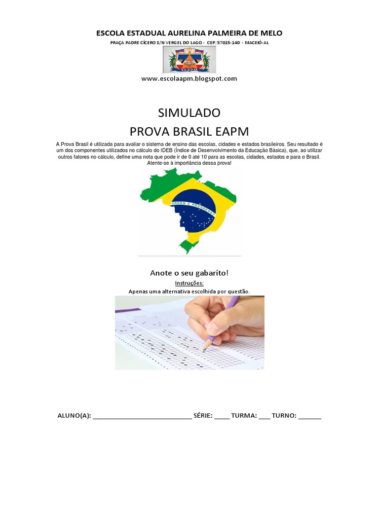 Capa Simulado Prova Brasil | PDF