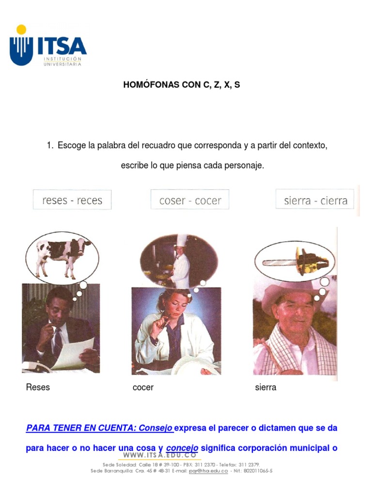 Homófonas Con CSXZ Actualizada - Juannarvaez | PDF | Alimentos | Cocinando