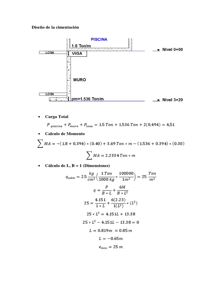 Cálculo De Cimentación Y Estructura Pdf
