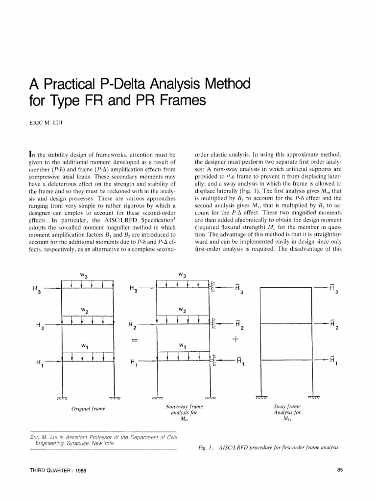 A Practical P-Delta Analysis Method For Type FR and PR Frames | PDF ...