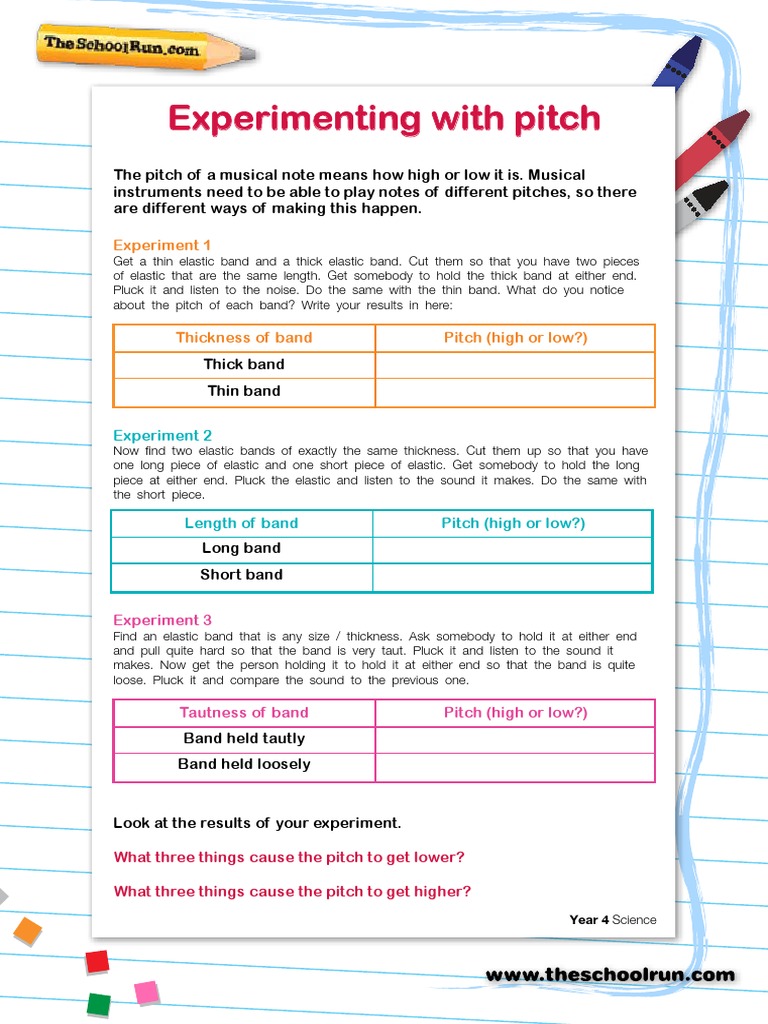 Experimenting with pitch: Experiment 1