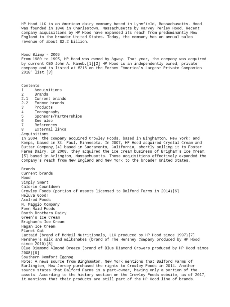 HP Hood | PDF | Dairy | Dairy Products