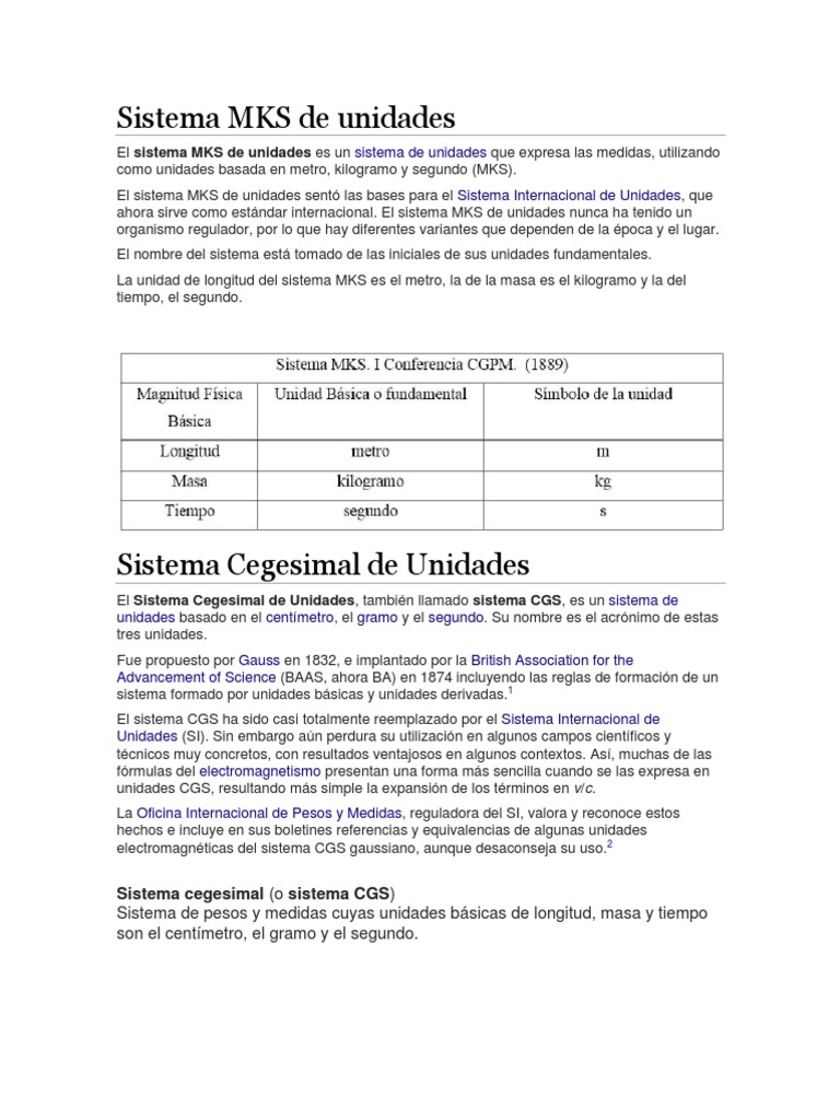 Sistema MKS de Unidades | PDF | Presión | Química Física