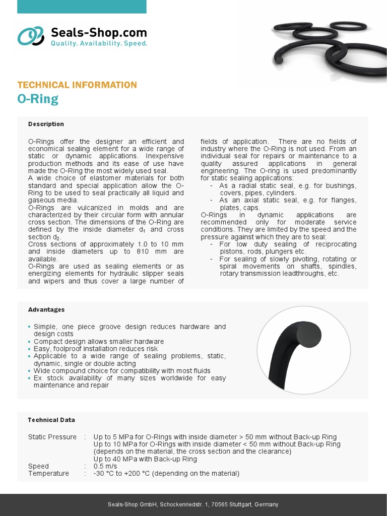 O-Ring Sealing Solutions Guide | PDF | Machines | Mechanical Engineering