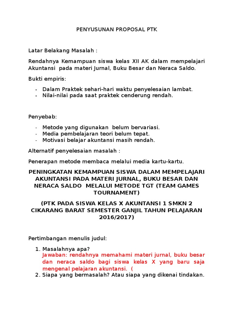 Penyusunan Proposal PTK | PDF