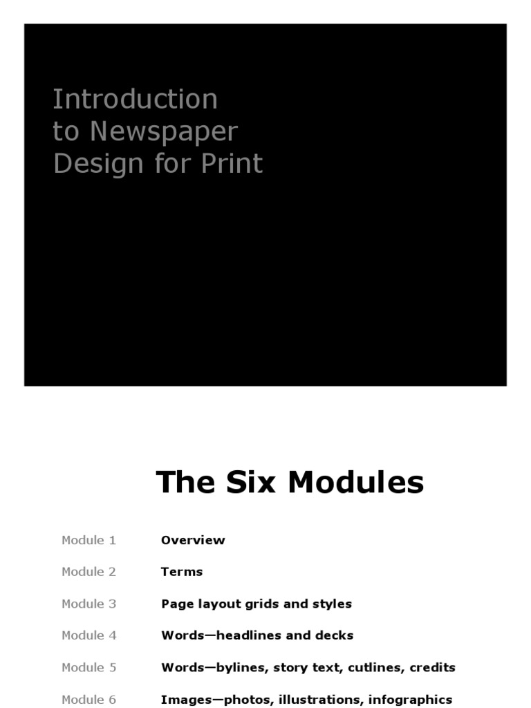 Newspaper Design Basics for Print | PDF | Page Layout | Homework