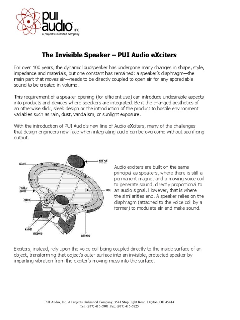 Exciter White Paper | Download Free PDF | Loudspeaker | Sound
