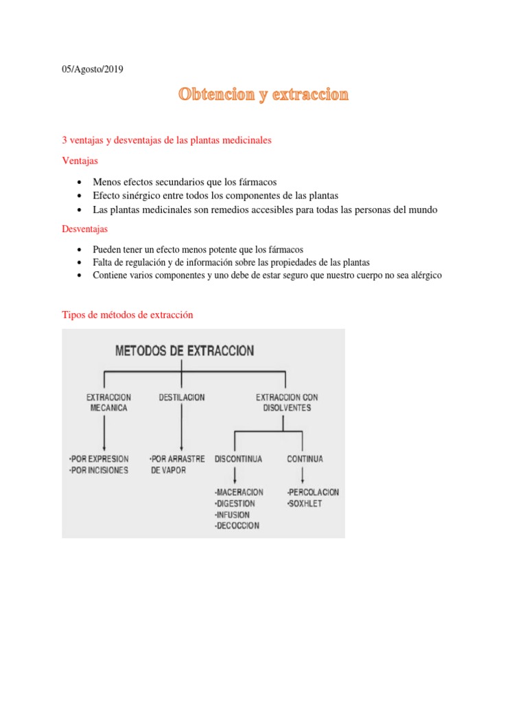 Obtencion y Extraccion 5agost2019 | PDF | Ciencias fisicas | Química
