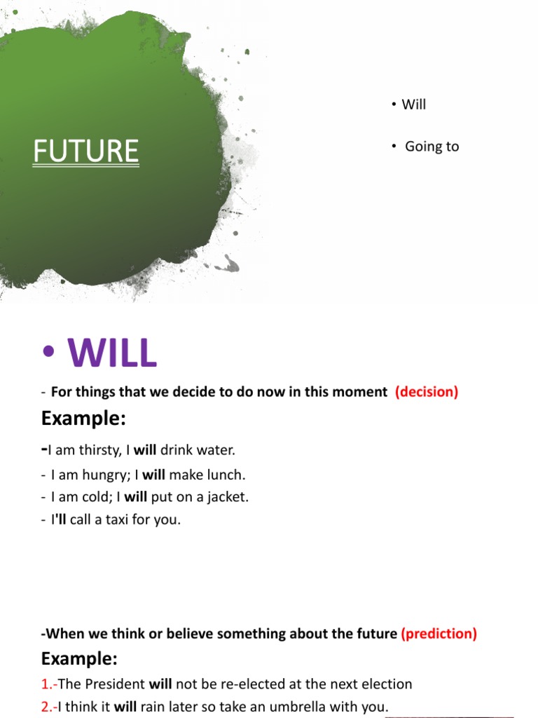 Future: - Will - Going To | PDF