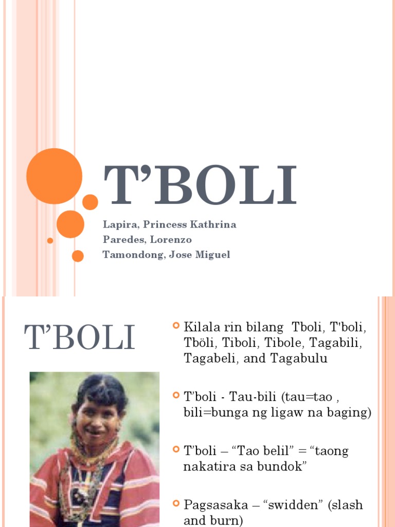 Tboli 120820072202 Phpapp01 | PDF