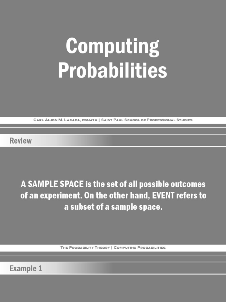 Computing Probabilities PDF | PDF | Probability Theory | Probability