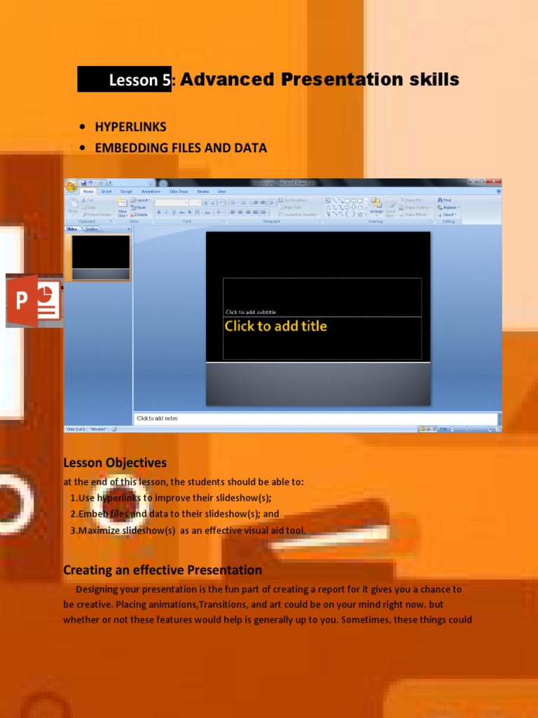 Lesson 5 APS Powerpoint | PDF | Hyperlink | Microsoft Power Point