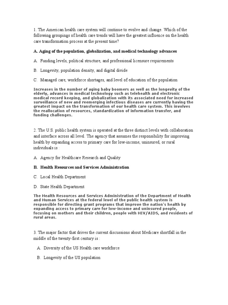 Community Health Quiz 2 Answer Key | PDF | Public Health | Health Care ...