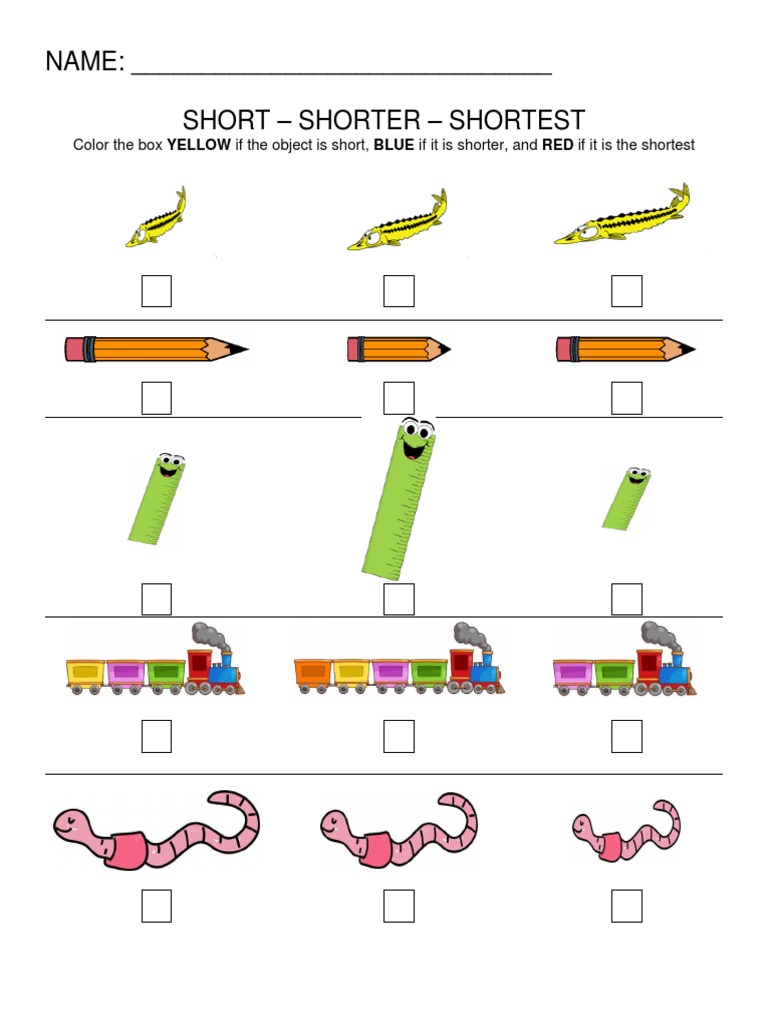 NAME: - Short - Shorter - Shortest | PDF