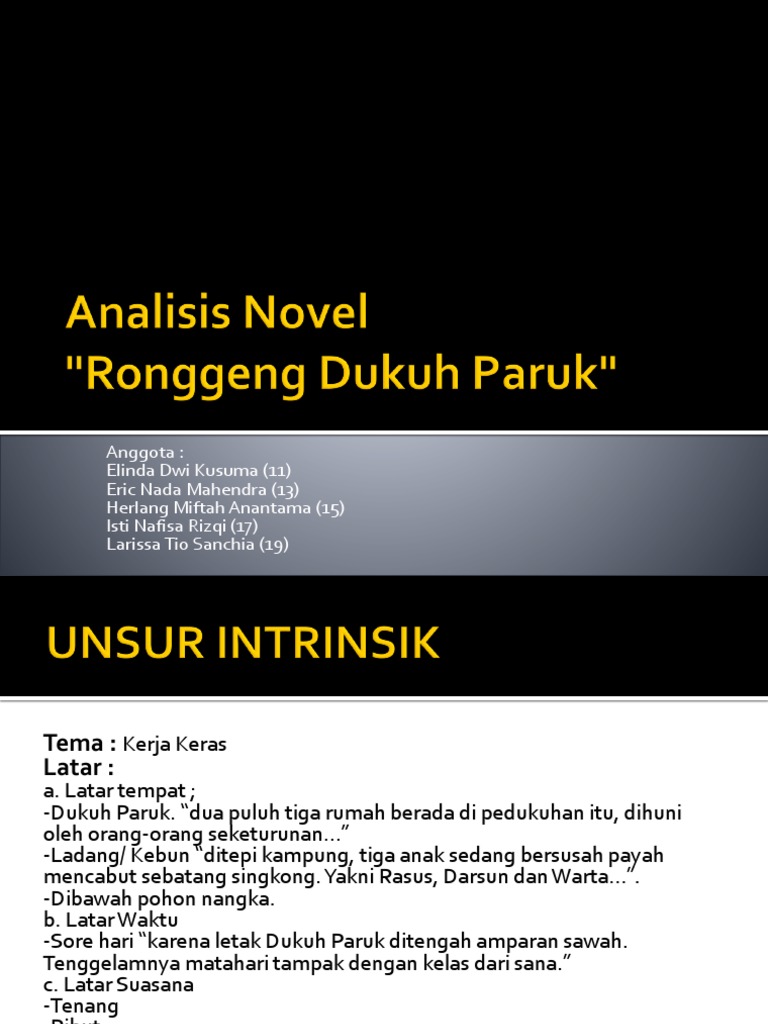 Analisi Novel Ronggeng Dukuh Paruk | PDF