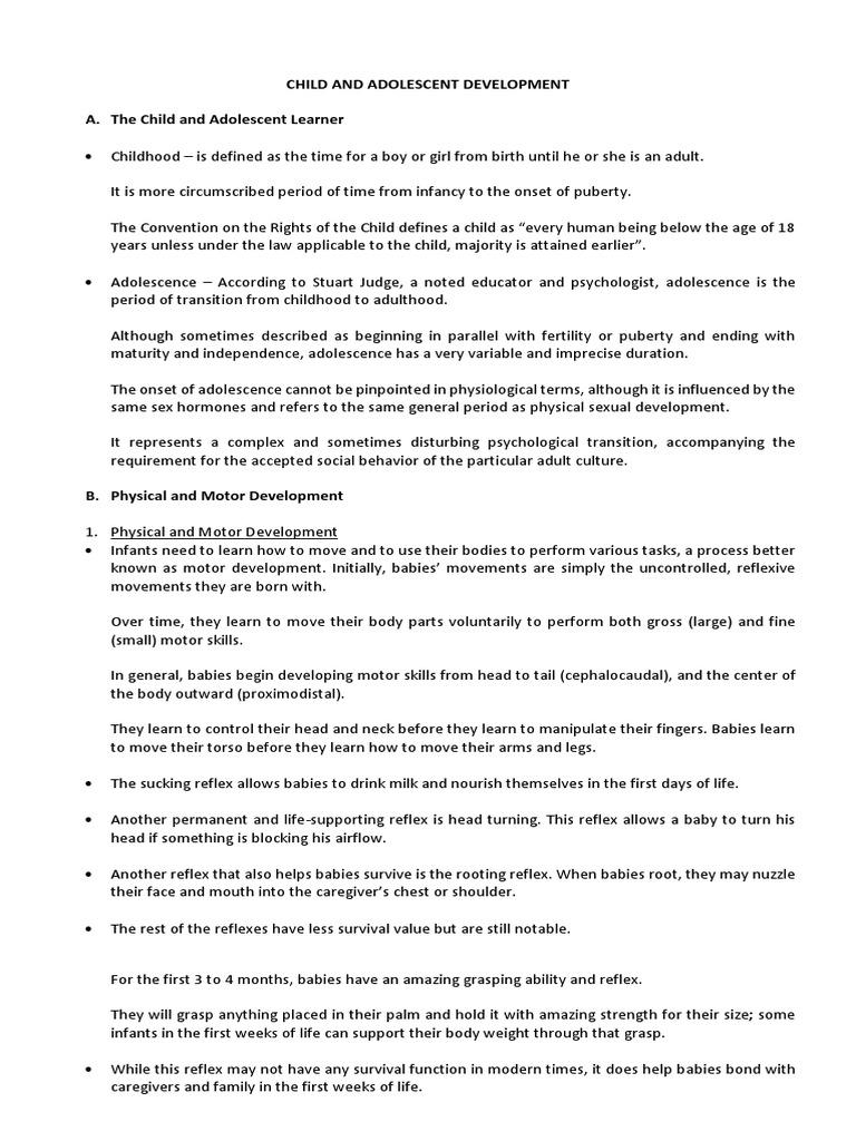 Development of the Whole Child: Exploring Physical, Motor, Cognitive ...