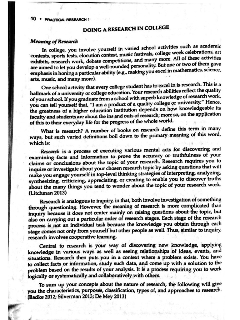 Doing A Research in College | PDF