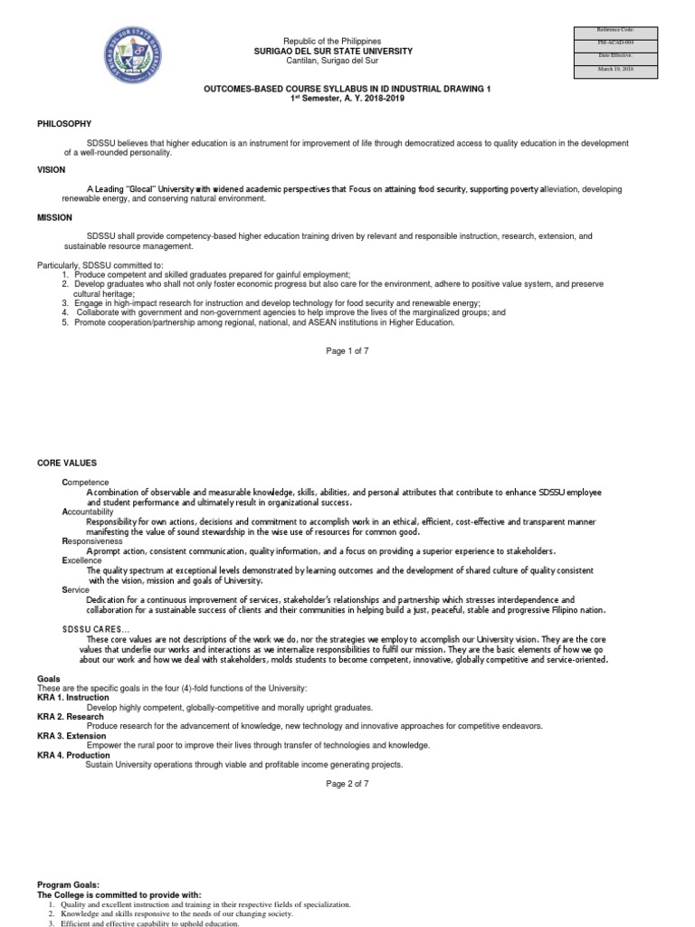 Industrial Drawing Syllabus | PDF | Technical Drawing | Sustainability