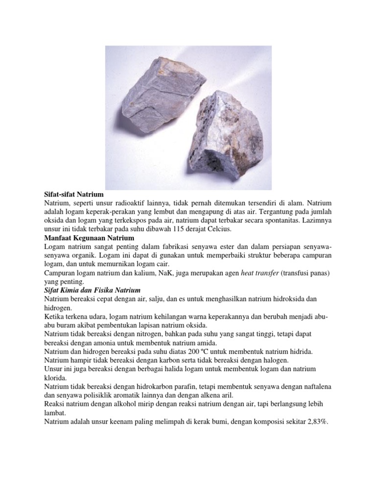 Sifat-Sifat Natrium | PDF | Sains & Matematika