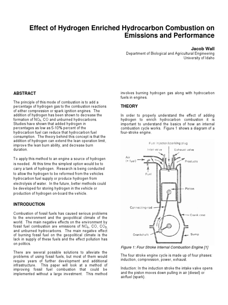 Effect of Hydrogen Enriched Hydrocarbon Combustion on Emissions and Performance