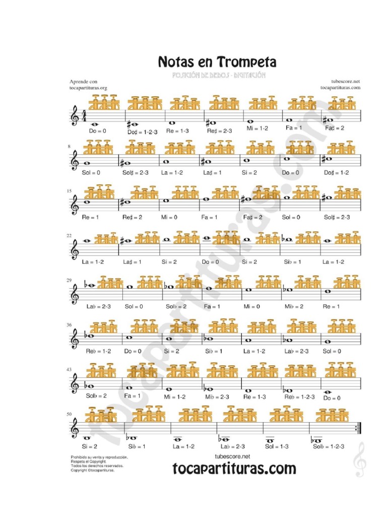 Posiciones en Amarillo de Trompeta | PDF