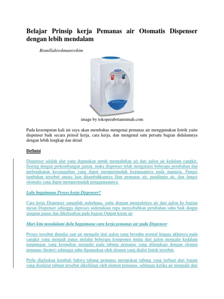 Tentang Dispenser | PDF | Griya & Taman