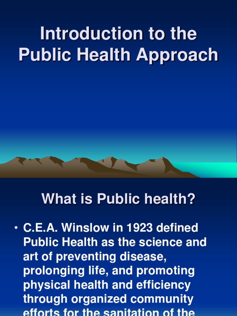 Introduction To The Public Health Approach | PDF | Public Health ...