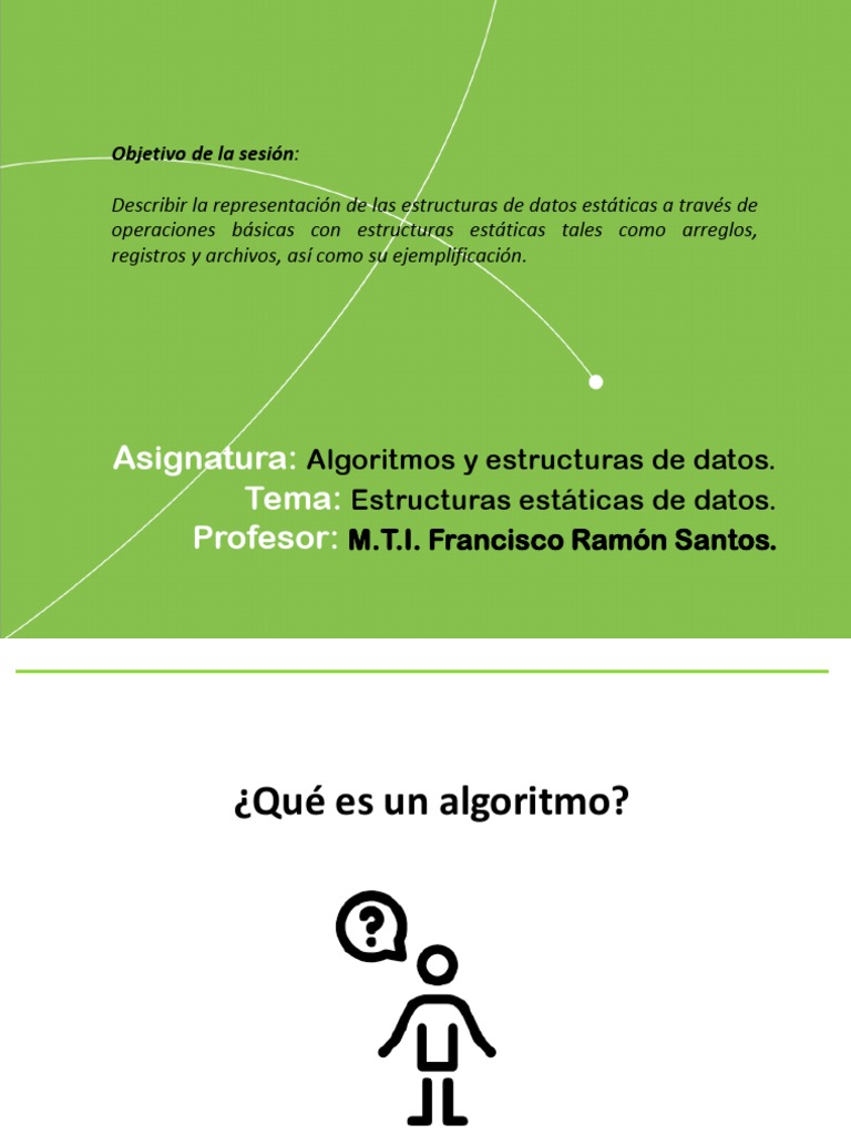 Estructuras de datos estáticas: Arreglos y sus operaciones básicas ...