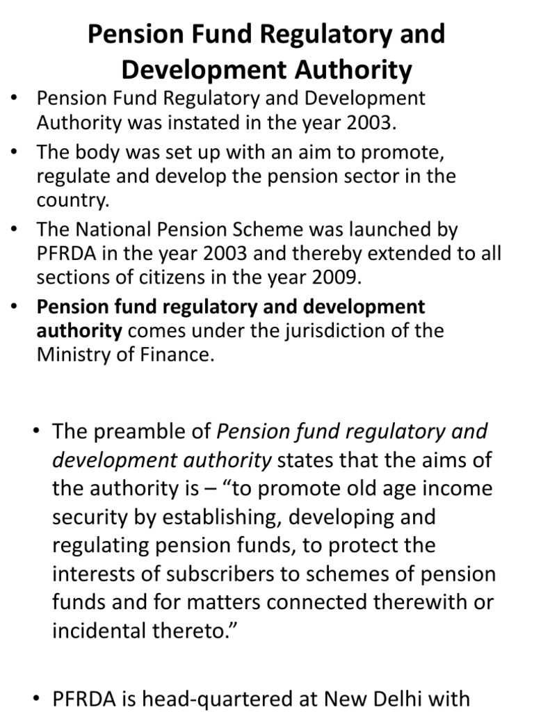 Pension Fund Regulatory and Development Authority-NPS | PDF | Financial ...