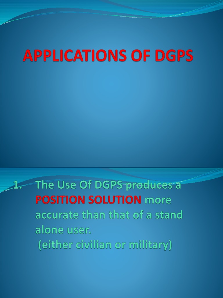 Applications of Dgps | PDF