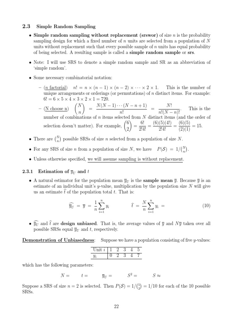 Sample | PDF | Estimator | Standard Error
