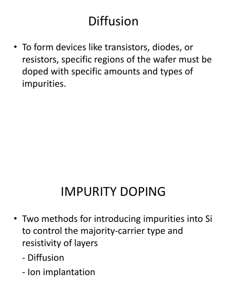 Diffusion | PDF | Semiconductors | Doping (Semiconductor)